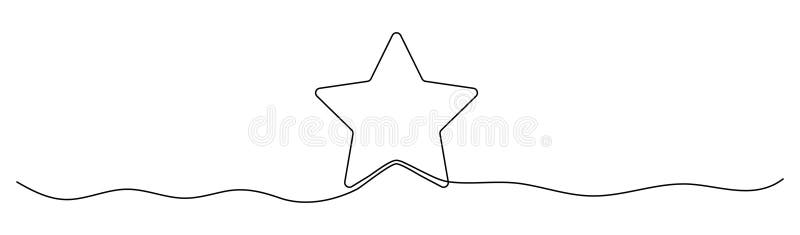 Star Shape Continuous Line Drawing. Stock Vector - Illustration of ...