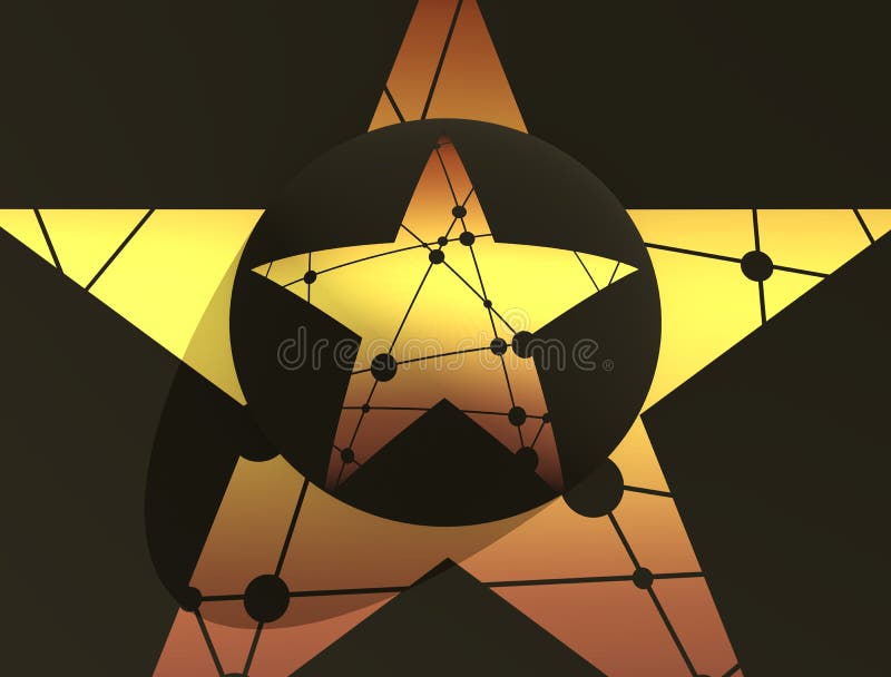 Star Shape Decorated by Molecule and Communication Pattern. Stock ...