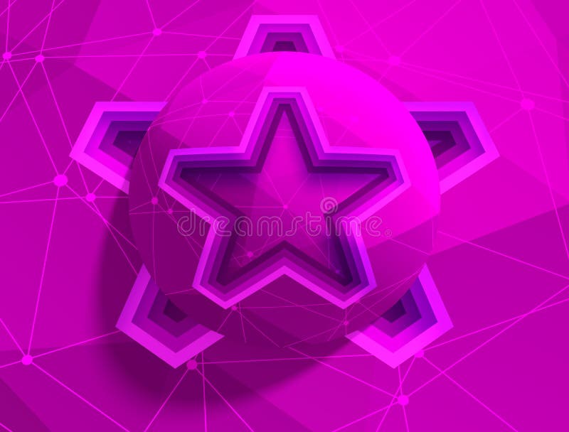 Star Shape Decorated by Molecule and Communication Pattern. Stock ...