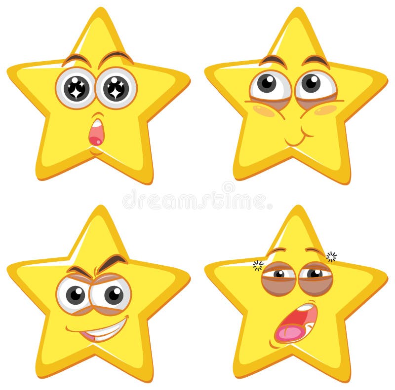 Star Shape with Different Emotion Stock Vector - Illustration of symbol ...