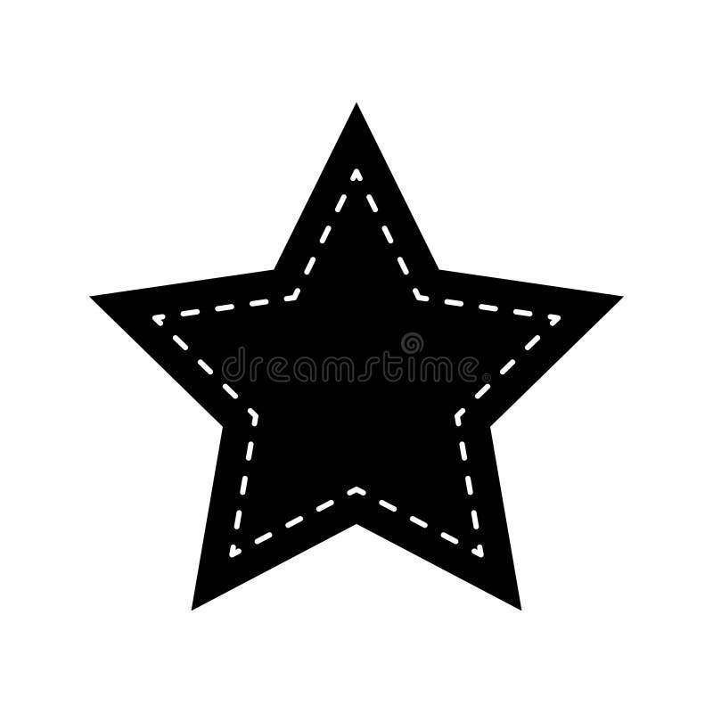 Star Shape with Dotted Stitches. Empty Tag, Patch, Sticker, Text Box ...