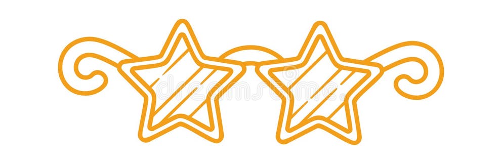 Star Shape Eyeglasses Doodle Sketch Stock Vector - Illustration of ...