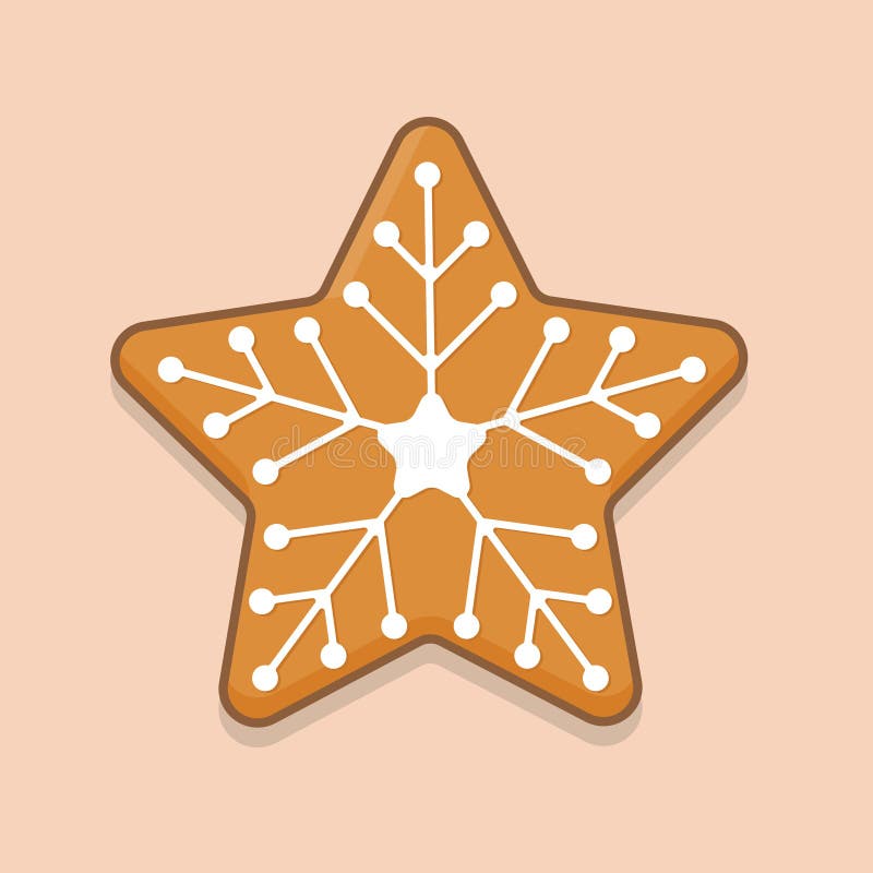 Star Shape Gingerbread Cookie Stock Vector - Illustration of party ...