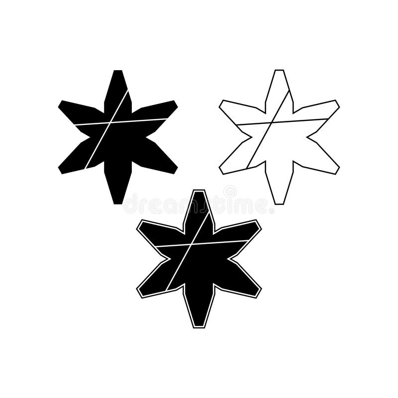 Six Rays Star Shape Logo. Abstract Vector Sign Stock Vector ...