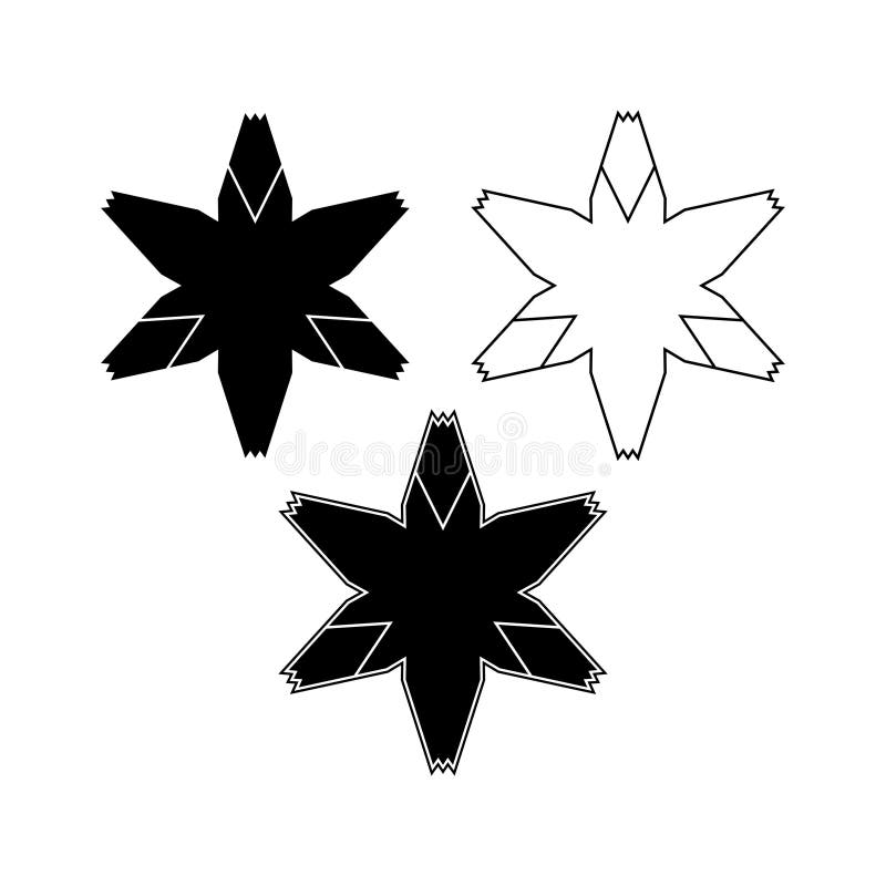 Six Rays Star Shape Logo. Abstract Vector Sign Stock Illustration ...