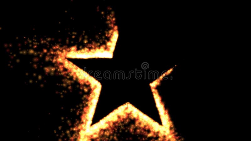 Star Shape Made by Burning Flames on Black Background Stock Footage ...