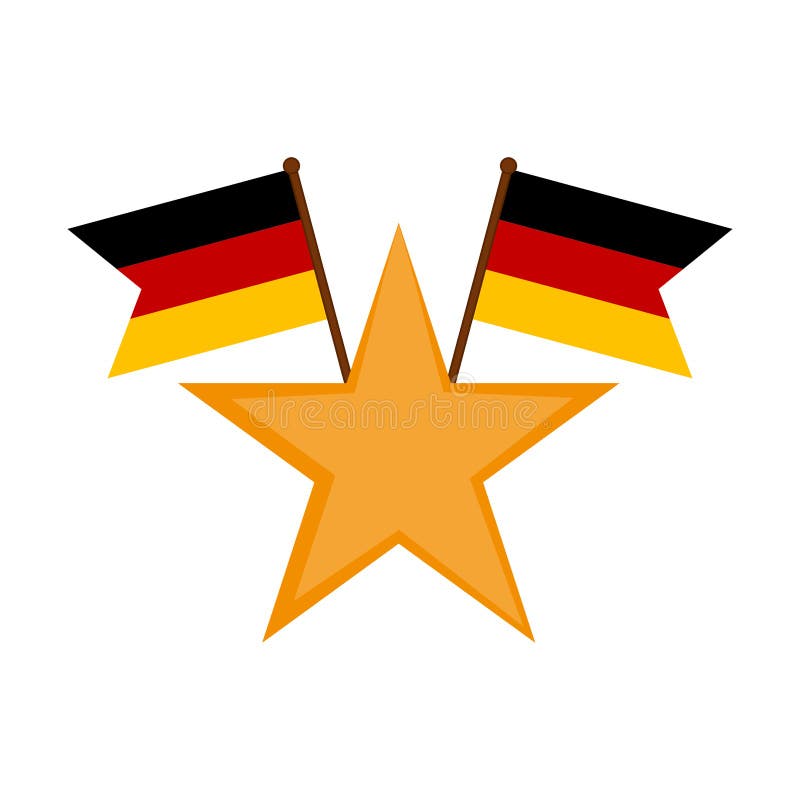 Star Shape with a Pair of Flags of Germany Stock Vector - Illustration ...