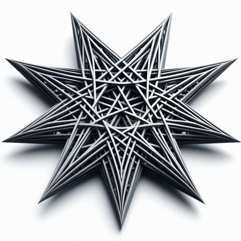 Star a Shape with Pointed Ends and Five or More Intersecting L Stock ...