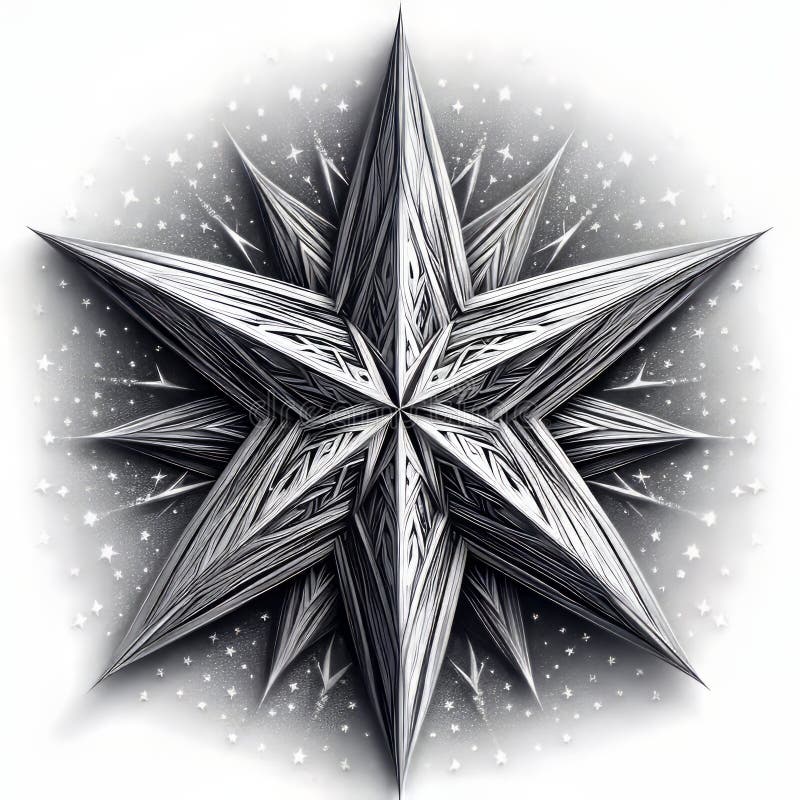 Star a Shape with Pointed Ends and Five or More Intersecting Li Stock ...