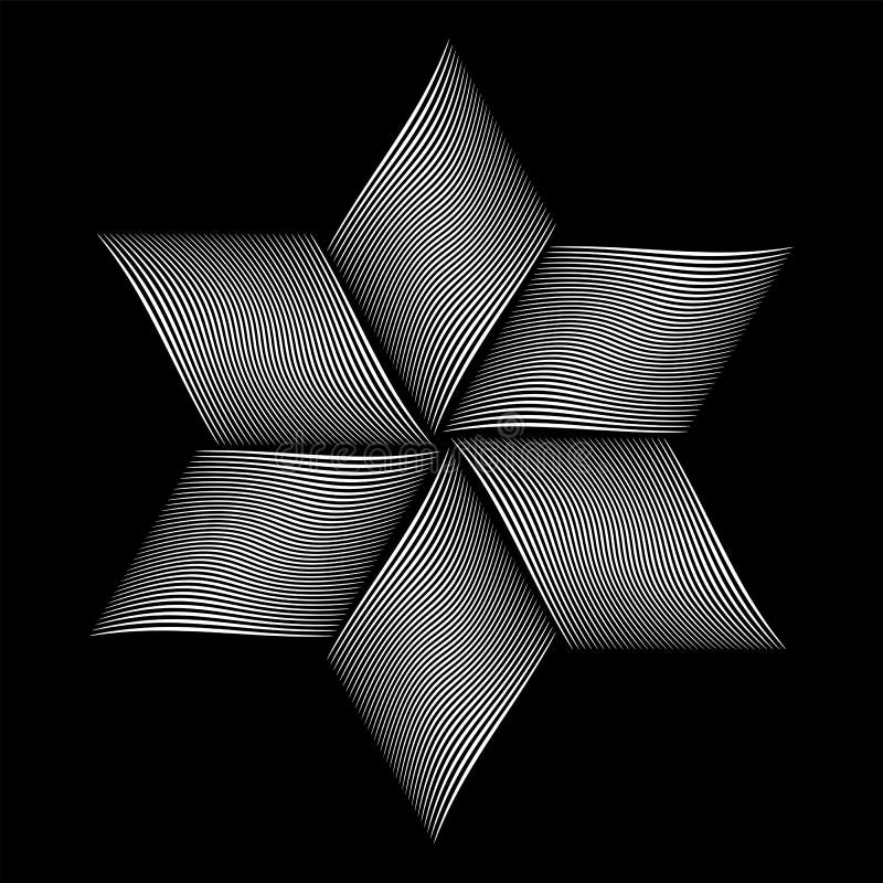 Star Shape. Rotation Movement. Striped Lines Texture Stock Vector ...