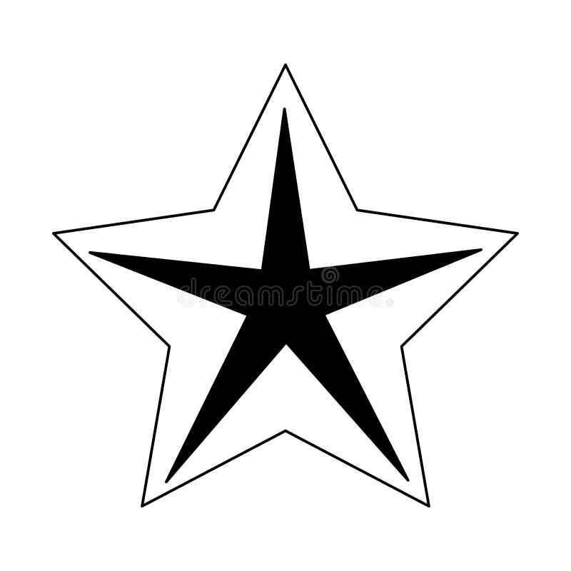 Star Shape Symbol Black and White Stock Vector - Illustration of symbol ...