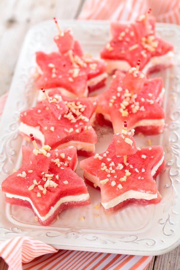 Star shaped appetizers. stock image. Image of mascarpone - 48742627