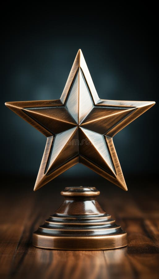 Star Shaped Award on a Table with Spotlights and Copy Space Stock ...