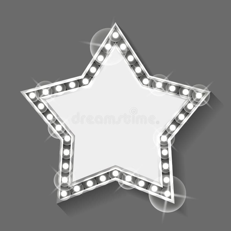 Star Shaped Banner with Copy Space, Frame Silver Stock Vector ...