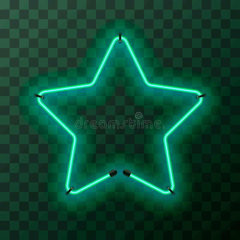 Star-shaped Bright Purple Neon Frame, Template on Transparent Stock ...