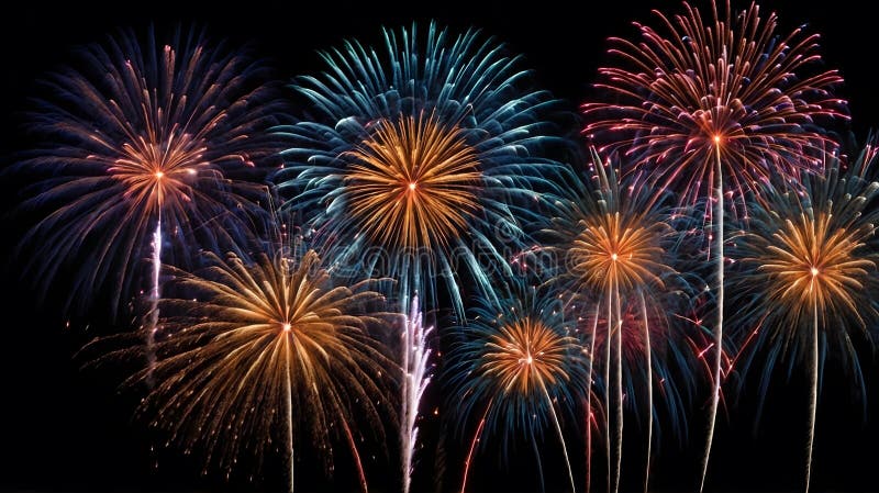 Star-Shaped Bursting Fireworks PNG for Vibrant Celebration Designs ...