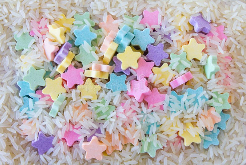 Star-shaped candy rice stock image. Image of blue, health - 40544283