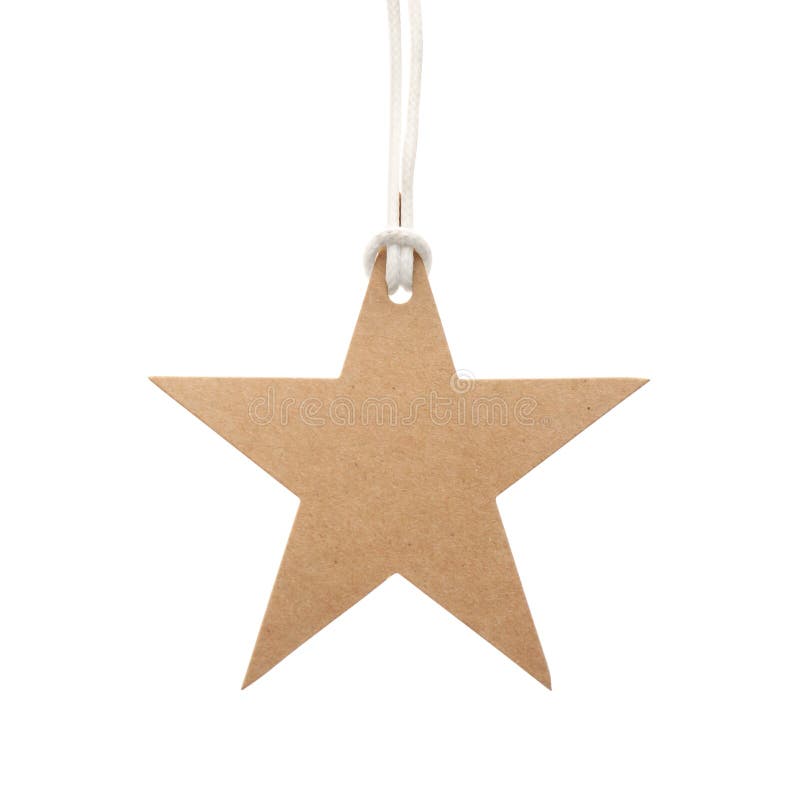 Star Shaped Cardboard Gift Tag with Space for Text Isolated on White ...