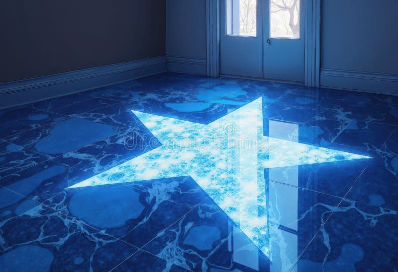 Star-shaped Caustic Pattern Illuminating a Marble Floor Stock Image ...