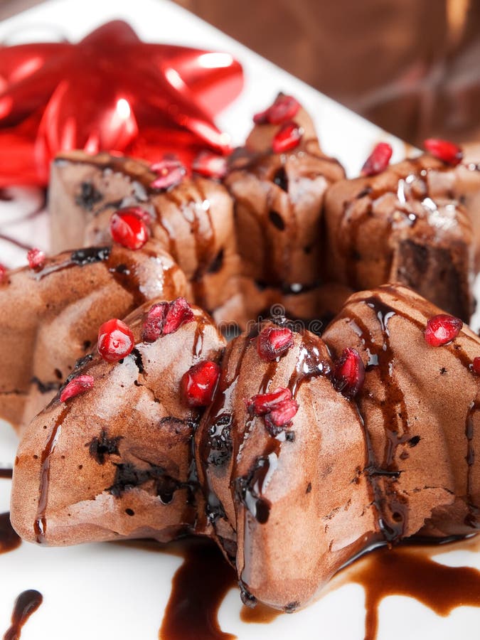 Star-shaped chocolate cake stock image. Image of angle - 49375439