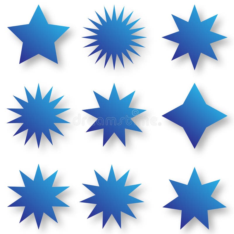 Star Shaped Golden Texture Sticker Set, Vector Illustration Stock ...