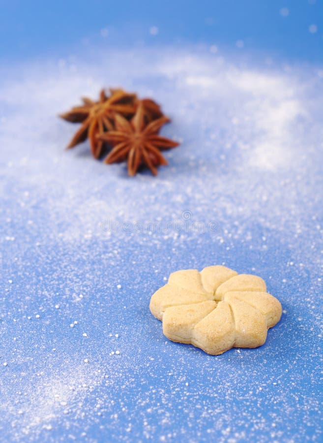 Star-shaped Cookie with Anise on Blue Stock Image - Image of cookie ...
