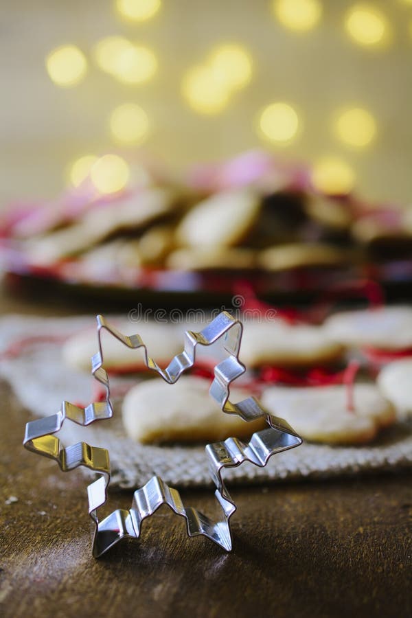 Star-shaped Cookie Cutter and Cookies. Stock Photo - Image of festivity ...