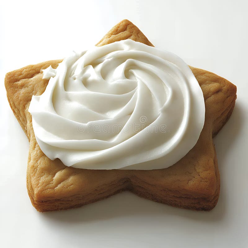 Starshaped Cookie with White Frosting Stock Illustration - Illustration ...