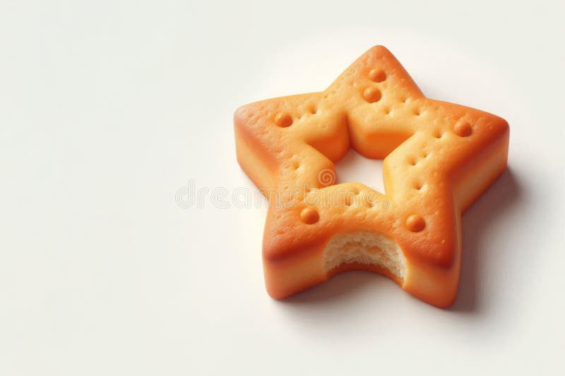Star-shaped Cookies with the Edge Bitten Off. Space for Text. Stock ...
