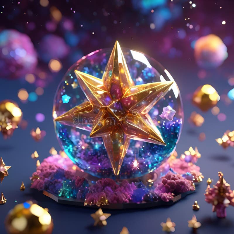 Star-Shaped Cosmic World stock illustration. Illustration of violet ...