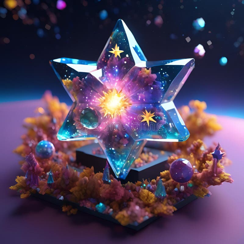 Star-Shaped Cosmic World stock illustration. Illustration of screenshot ...