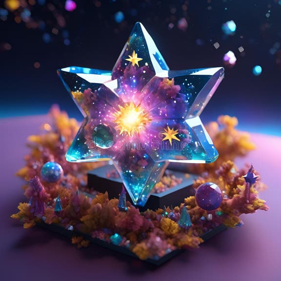 Star-Shaped Cosmic World stock illustration. Illustration of screenshot ...