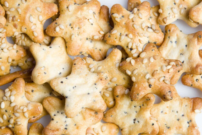Star shaped crakers stock image. Image of gold, snack - 7848707