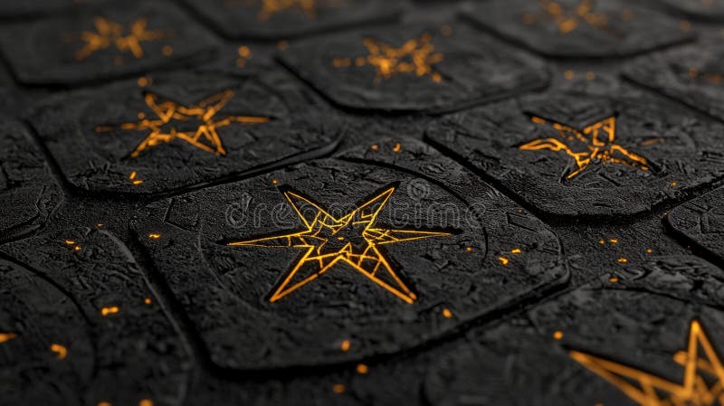 A Star-shaped Design on a Black Surface. Stock Photo - Image of pattern ...