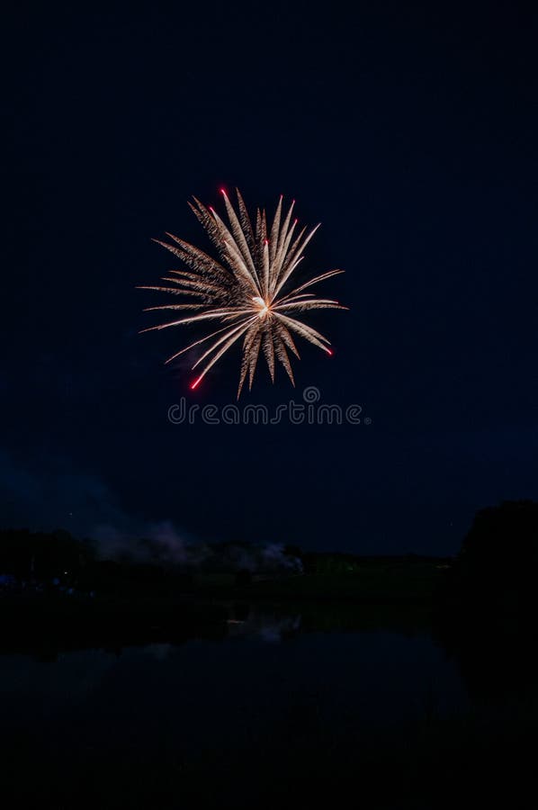 Star-shaped Firework Explosion in the Night Sky Stock Photo - Image of ...