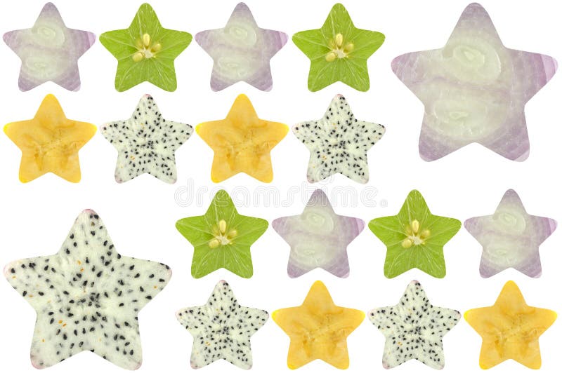 Star Shaped Fruit and Vegetable Stock Photo - Image of vegetable ...