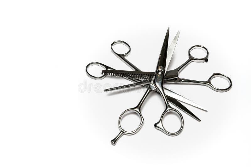 Star Shaped by Hairdresser Scissors Stock Photo - Image of group ...