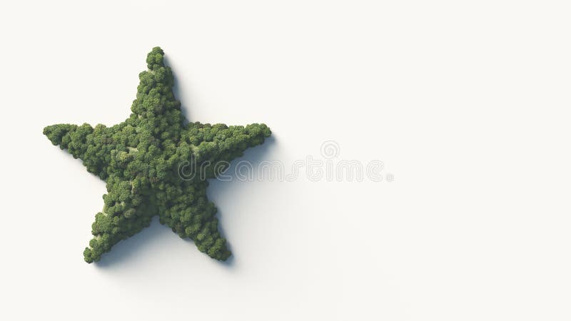 A Star Shaped Hill and a Green Forest that Covers it. Stock ...