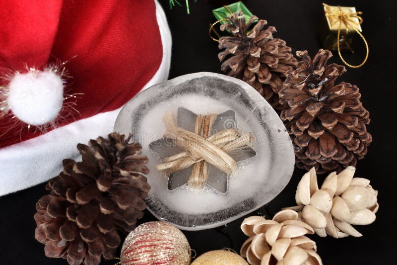 Star-shaped in the ice stock image. Image of star, hats - 36054117