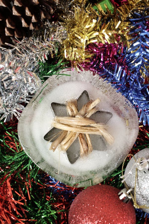 Star-shaped in the ice stock photo. Image of holiday - 36055016