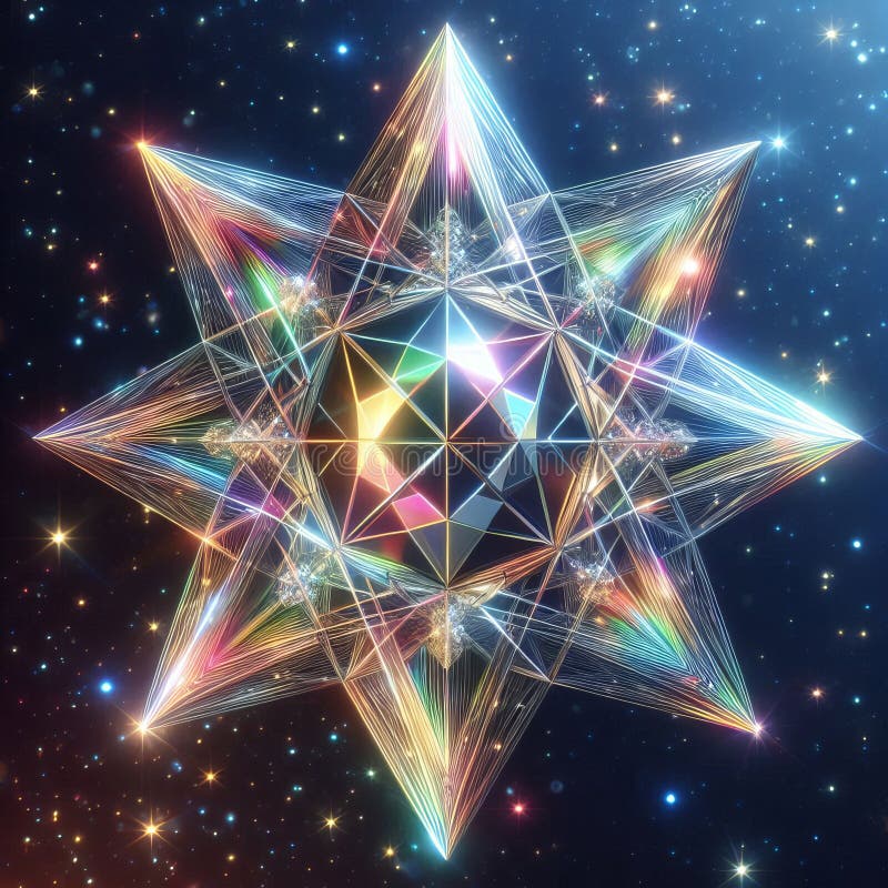 A Star Shaped Like a Diamond Sparkling with Rainbow Light Stock ...