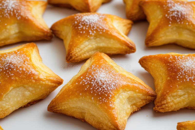Star-Shaped Pastries with Sugar Dusting Stock Image - Image of treats ...