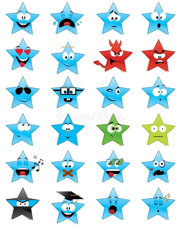 Star-shaped smiley faces stock vector. Illustration of graduate - 12775179