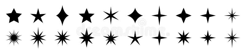 Star Shapes, Vector Clip Art Starburst Element Set Stock Illustration ...
