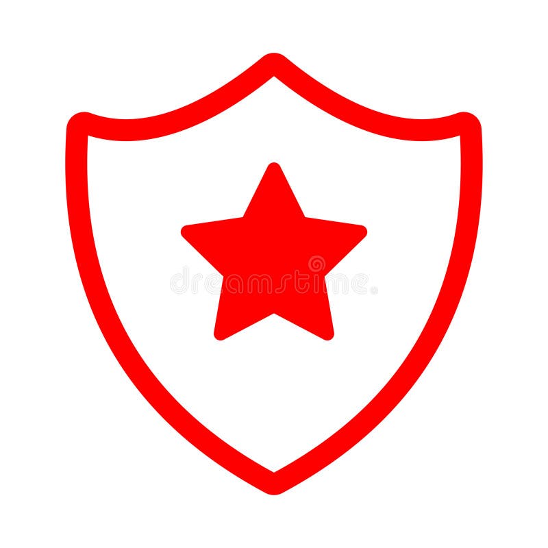 Star on the Shield on White Background Stock Vector - Illustration of ...