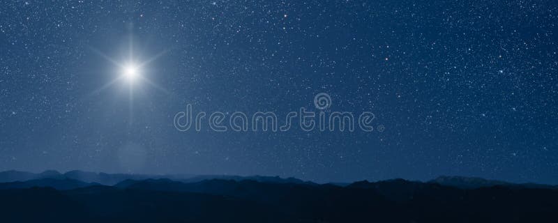 Star Shines on the Christmas Eve of Jesus Christ Stock Photo - Image of ...