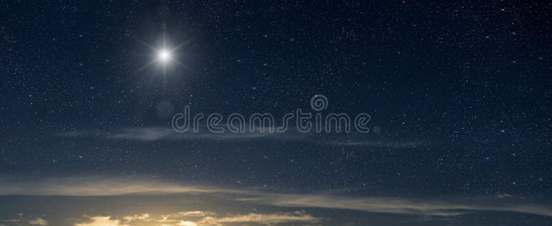 Star Shines on the Christmas Eve of Jesus Christ Stock Image - Image of ...