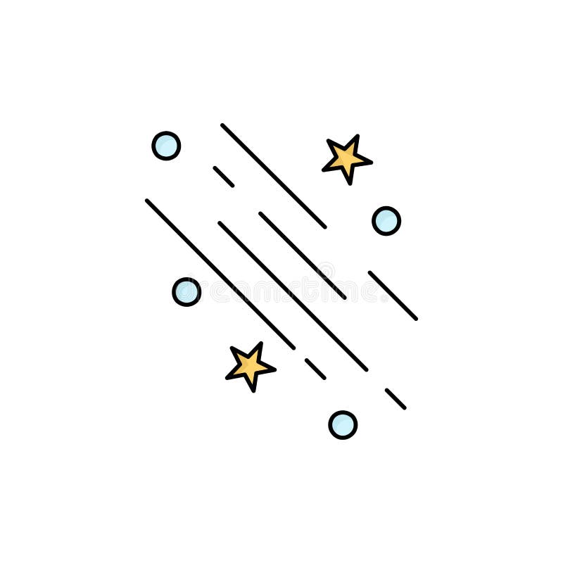 Star, Shooting Star, Falling, Space, Stars Flat Color Icon Vector Stock ...