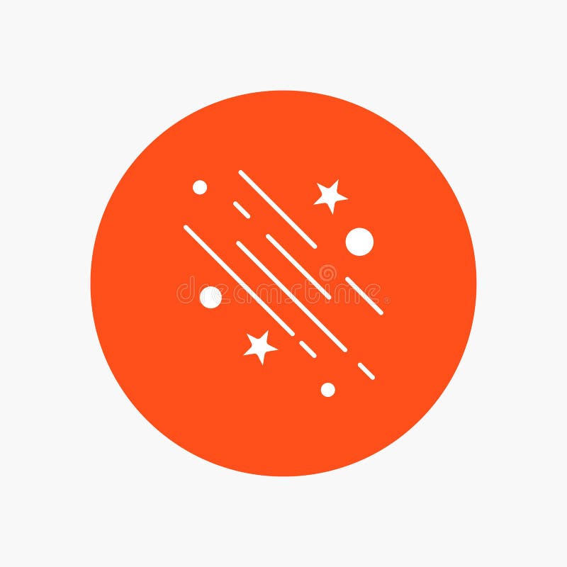 Star, Shooting Star, Falling, Space, Stars White Glyph Icon in Circle ...