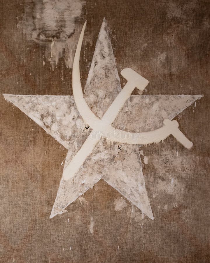 Star Sickle and Hammer Painted on Wood Stock Illustration ...